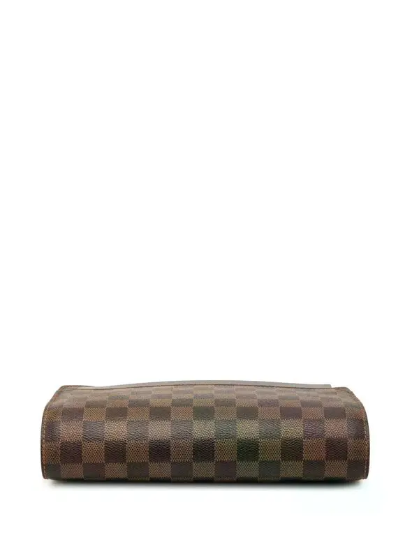 LOUIS VUITTON 2004 Damier Ebene Saint Louis Pochette Clutch Bag - Brown