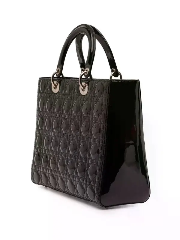 Dior Patent Cannage Lady Satchel - Black