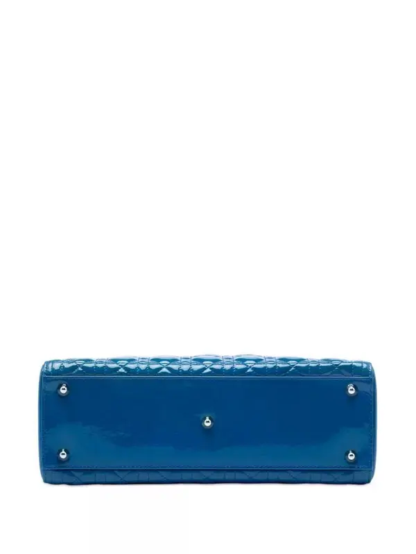 Dior Patent Cannage Lady Satchel - Blue