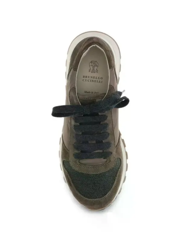 Brunello Cucinelli Monile Suede Panelled Sneakers