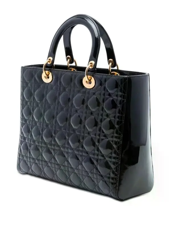Dior Patent Cannage Lady Satchel - Black