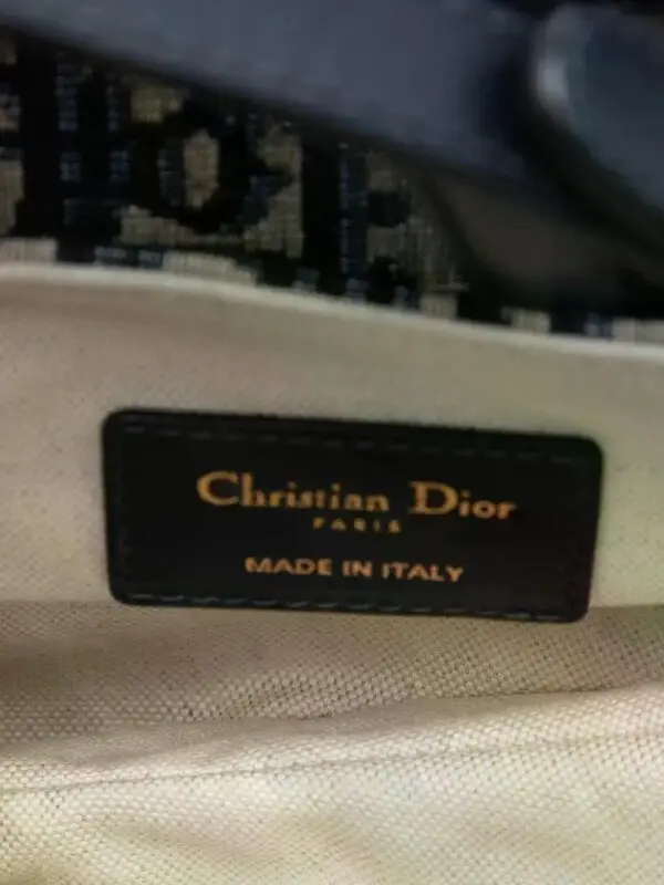 Dior Mini Oblique Canvas Saddle Bag Satchel - Blue