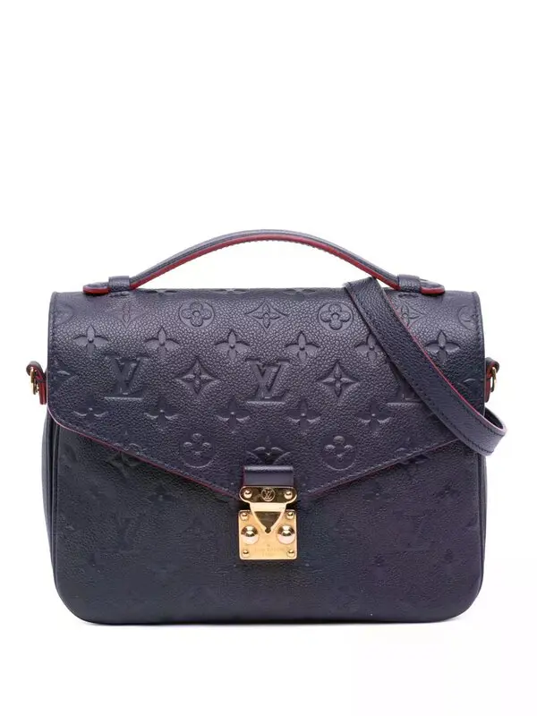 LOUIS VUITTON Monogram Empreinte Pochette Metis Satchel - Blue