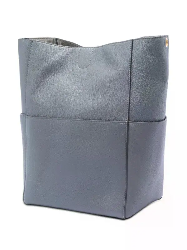 Celine Leather Sangle Bucket Bag - Grey