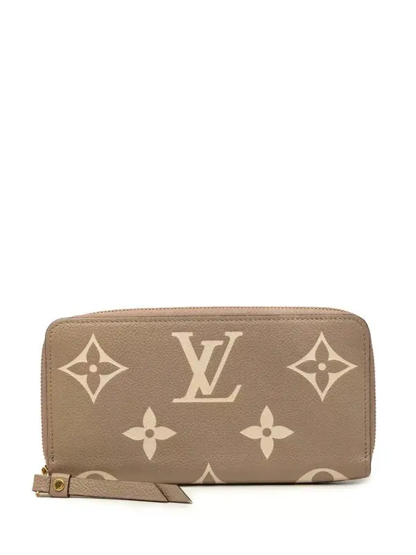 LOUIS VUITTON 2020 Bicolor Monogram Empreinte Giant Zippy Wallet Long Wallets - Brown