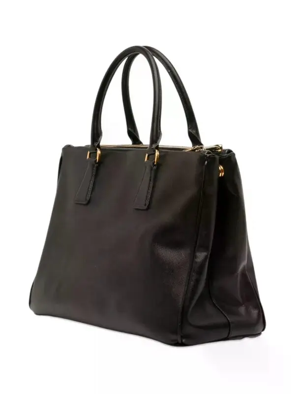 Prada Saffiano Lux Galleria Double Zip Satchel - Black