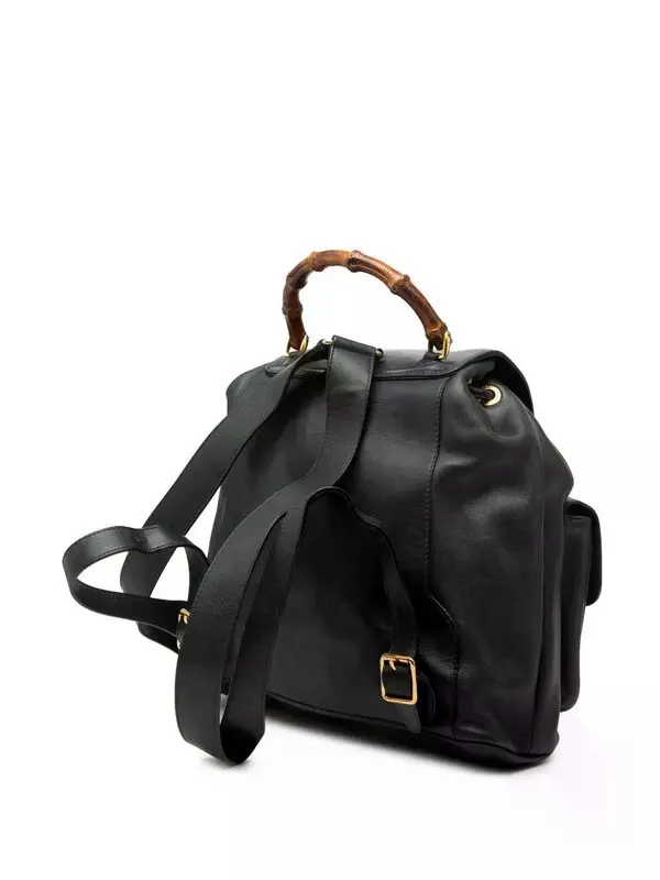 Gucci Calfskin Bamboo Drawstring Backpack