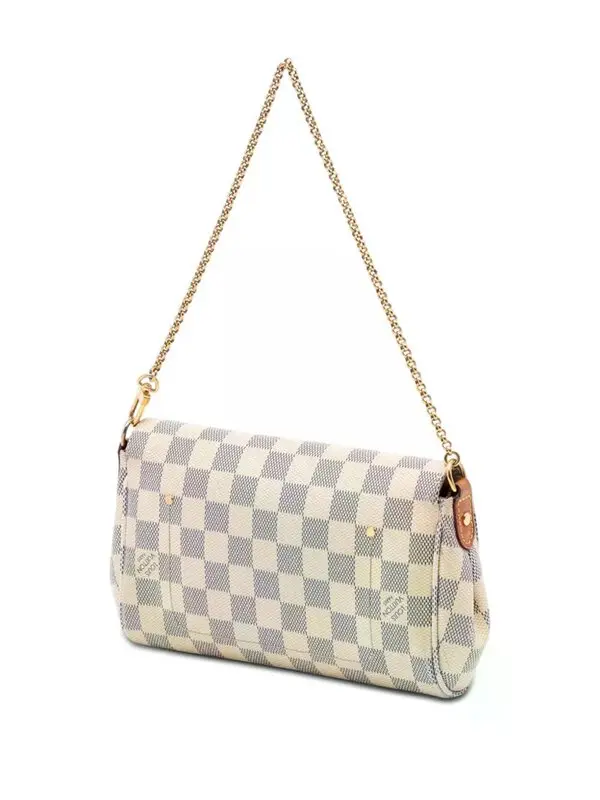 LOUIS VUITTON Damier Azur Favorite Pm Satchel - White