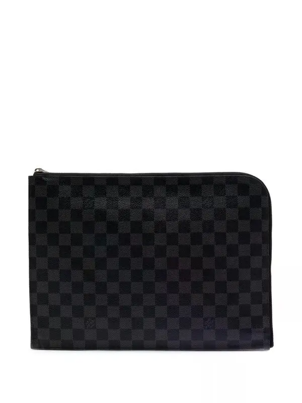 LOUIS VUITTON 2017 Damier Graphite Pochette Jour Gm Clutch Bag - Black