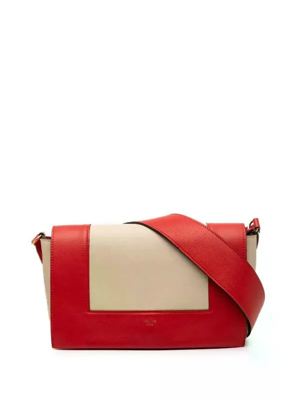 Celine Medium Shiny Smooth Calfskin Frame Shoulder Bag - Red