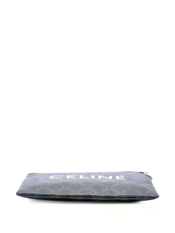 Celine Triomphe Coated Canvas Clutch Bag - Brown