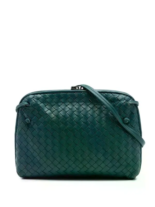 Bottega Veneta Nappa Intrecciato Nodini Crossbody Bag - Blue