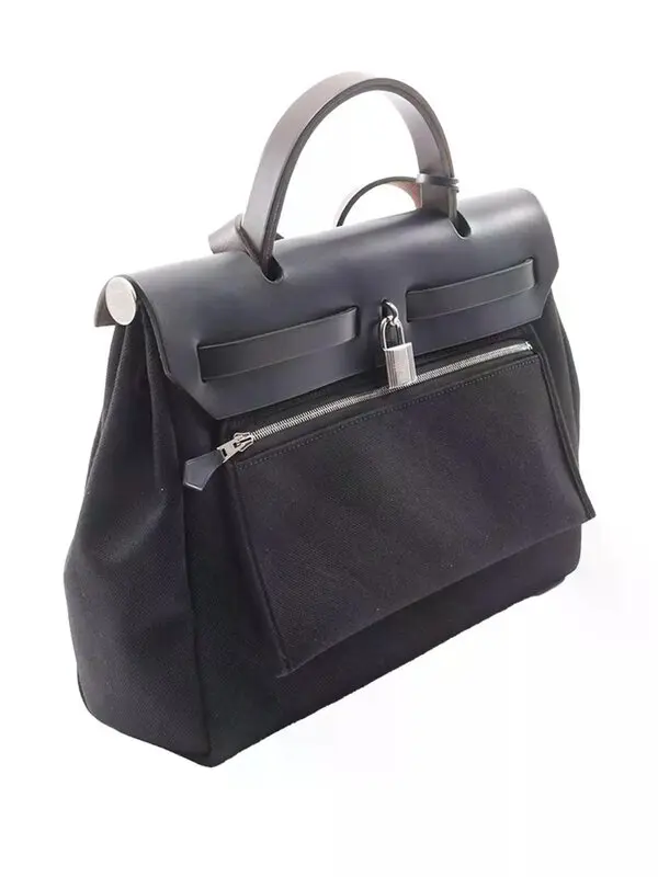 Hermès 2020 Toile Herbag Zip 31 Satchel - Black