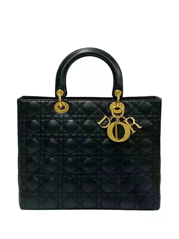 Dior Lambskin Cannage Lady Satchel - Black