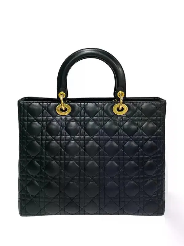 Dior Lambskin Cannage Lady Satchel - Black