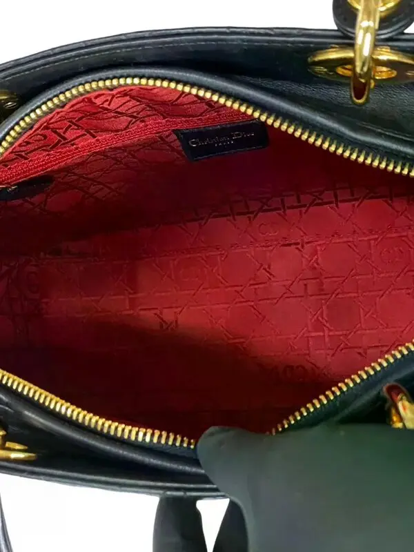 Dior Lambskin Cannage Lady Satchel - Black