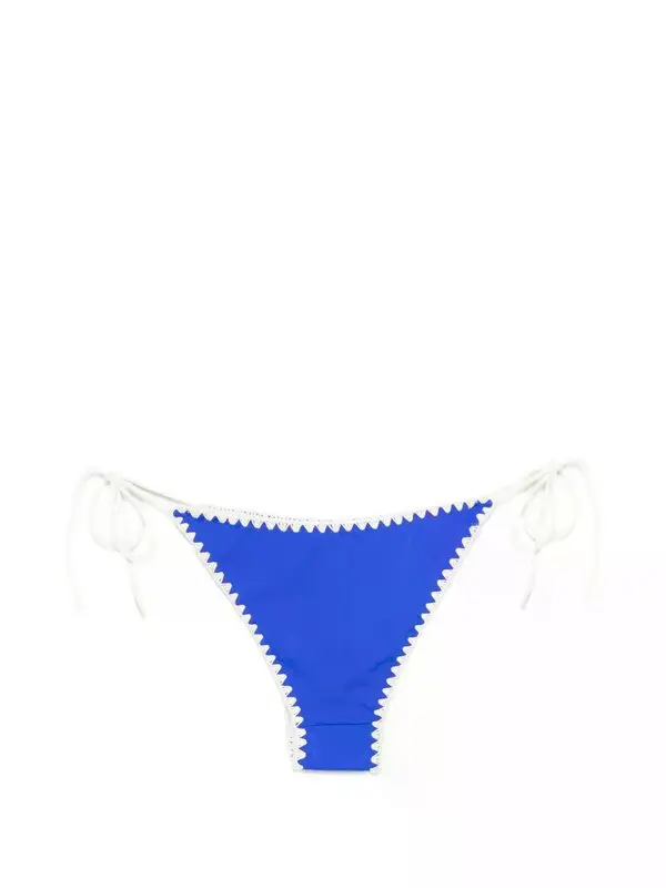 LESLIE AMON Lucy Crochet-trim Bikini Bottom - Blue