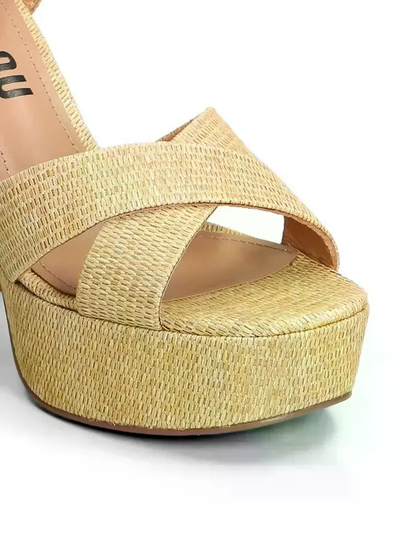 BIBI LOU Primrose Woven Platform Sandals - Neutrals