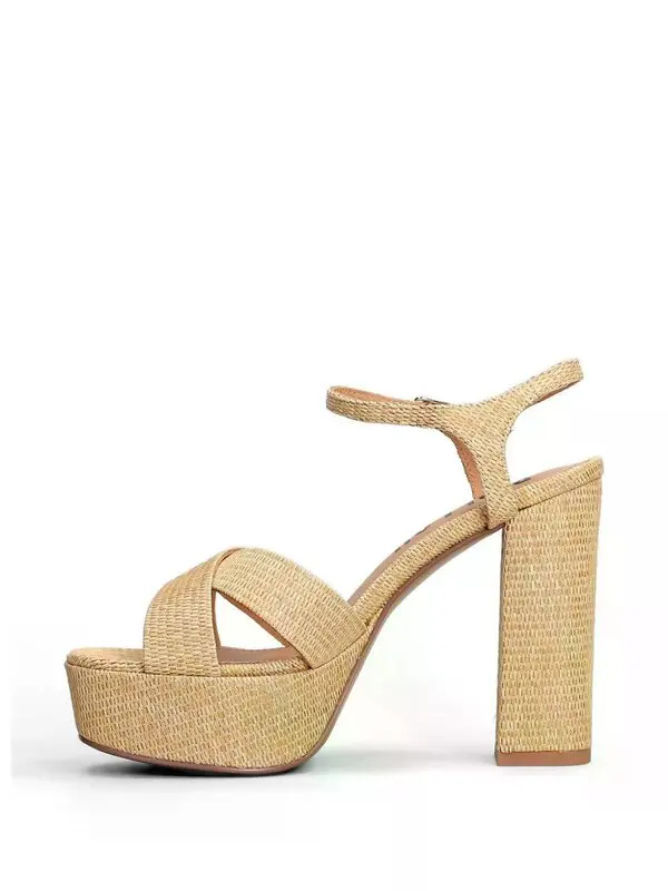 BIBI LOU Primrose Woven Platform Sandals - Neutrals
