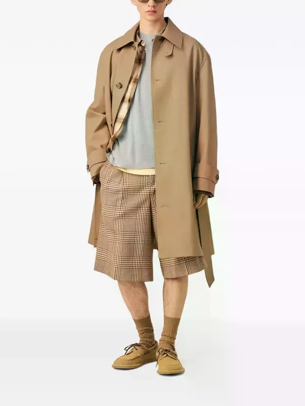 AMI Paris Water-repellent Cotton Twill Belted Mac Coat