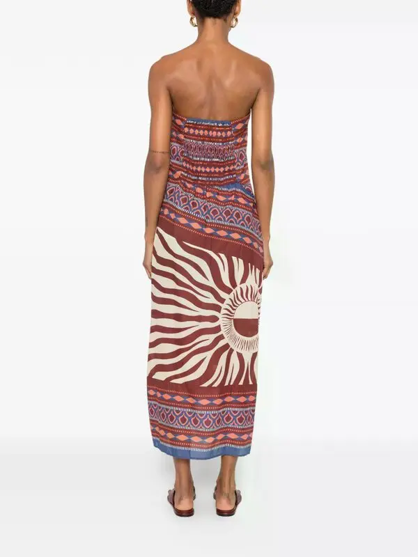 Johanna Ortiz Paraiso Agreste Strapless Dress - Red