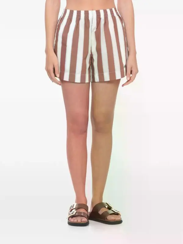 MC2 SAINT BARTH Maeve Striped Shorts - Brown
