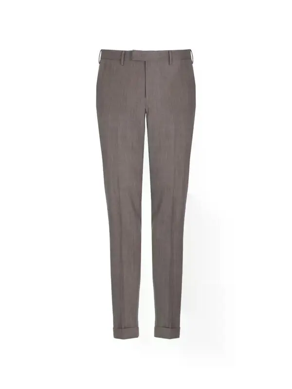 PT TORINO Pressed Crease Turn-up Trousers - Brown