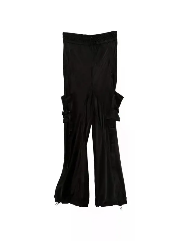 YEHUAFAN Drawstring-cuff Track Pants - Black