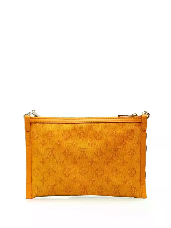 LOUIS VUITTON Monogram Antarctica Double Flat Messenger Crossbody Bag - Grey