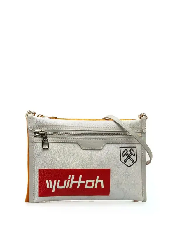 LOUIS VUITTON Monogram Antarctica Double Flat Messenger Crossbody Bag
