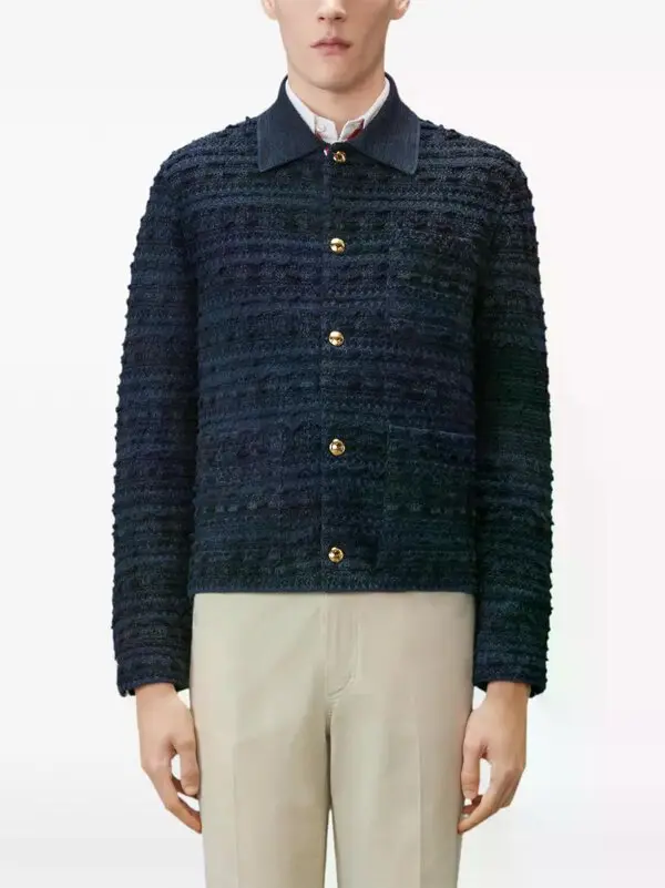 Thom Browne Knit Tweed 4-bar Utility Jacket
