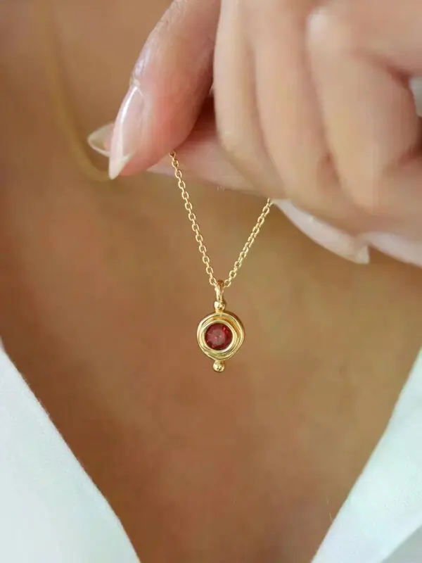 OTTOMAN HANDS Garnet Pendant Necklace