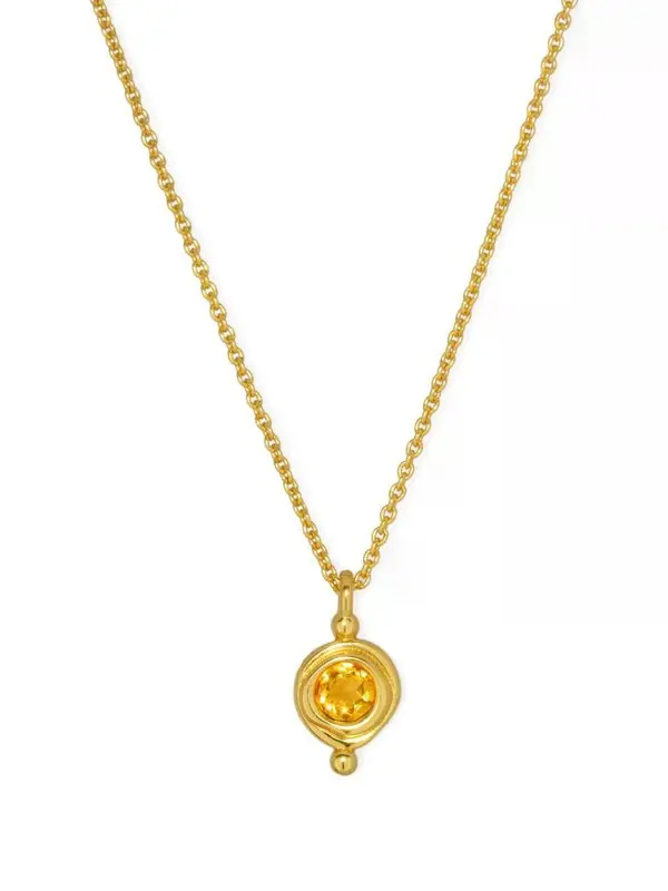 OTTOMAN HANDS November Citrine Birthstone Necklace - Gold