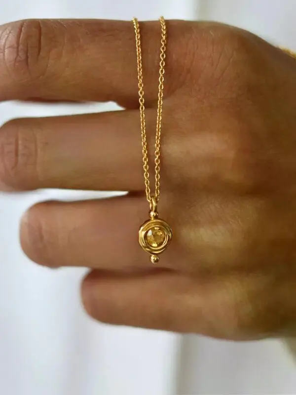 OTTOMAN HANDS November Citrine Birthstone Necklace