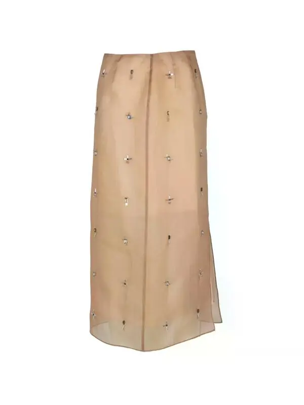 Lafayette 148 New York Embellished Midi Skirt - Neutrals