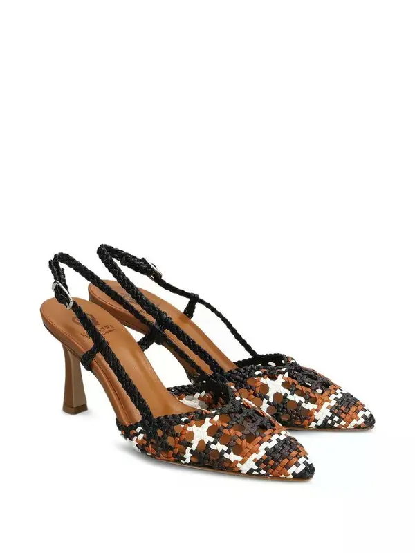 L'ARIANNA L. Arianna Woven Leather Slingback Pumps