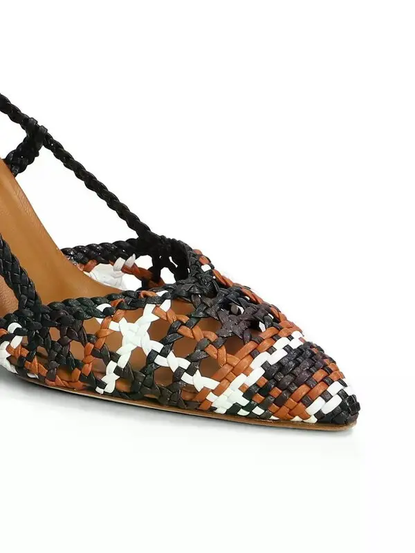 L'ARIANNA L. Arianna Woven Leather Slingback Pumps