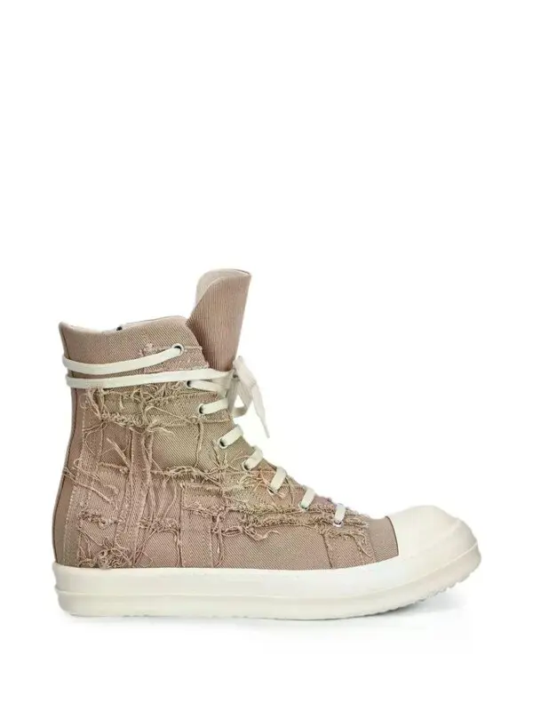 Rick Owens Distressed High-top Sneakers