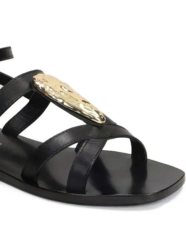 CORAL BLUE Open-toe Sandals With Side Buckle