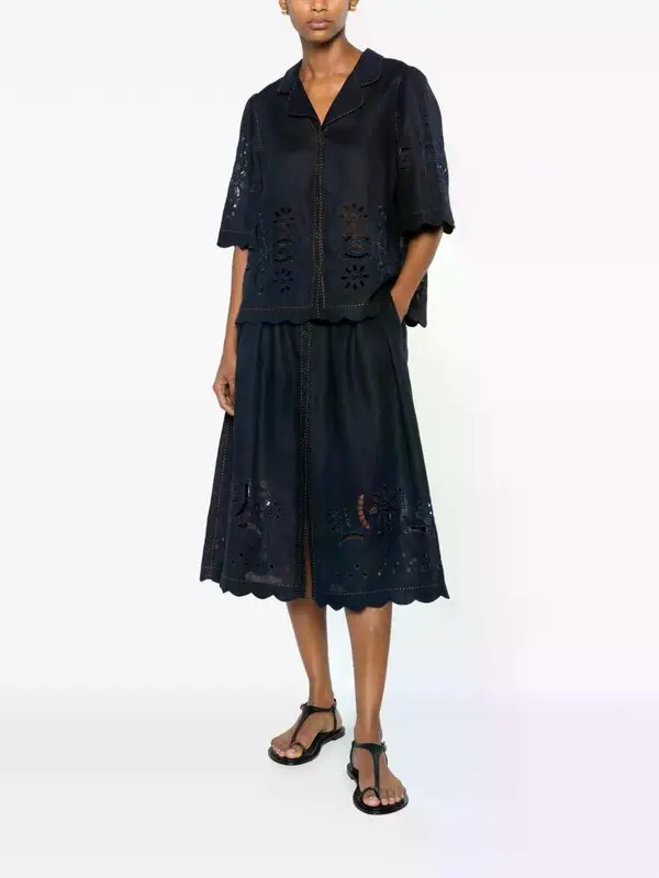 Vita Kin Balthazar Broderie Anglaise Blouse - Blue