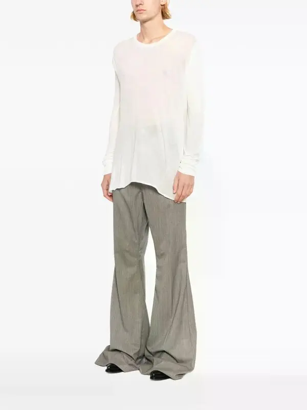 Rick Owens Raw-edge Long-sleeve T-shirt - White