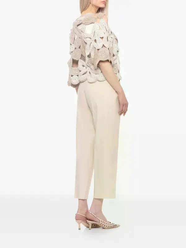 Antonelli Firenze Floral Crochet Sweater