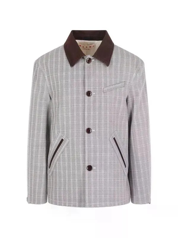 Marni Check-pattern Jacket - Grey