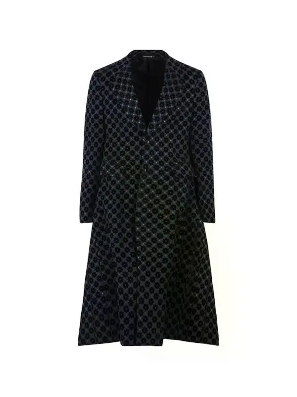 Comme Des Garçons Geometric Pattern Single-breasted Coat - Black