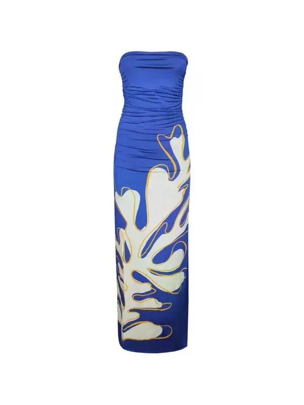 CALA DE LA CRUZ Daphne Ruched Dress - Blue