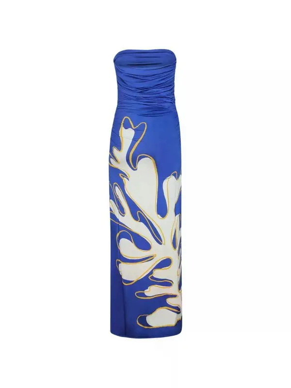 CALA DE LA CRUZ Daphne Ruched Dress - Blue
