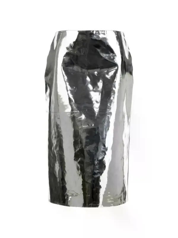 JIL SANDER Metallic Leather Skirt