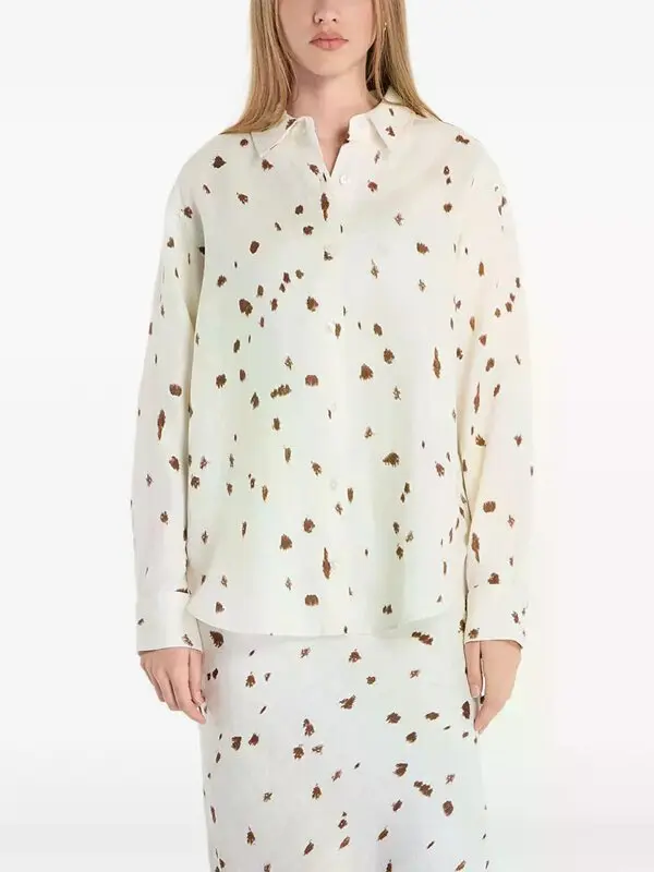 SAMSOE SAMSOE Abstract Print Long Sleeve Shirt - White