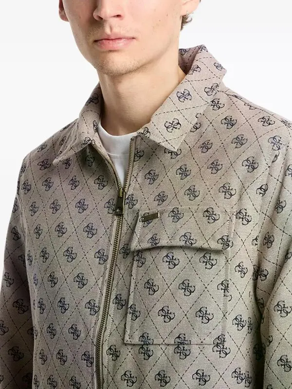 Guess Logo Pattern Shirt Jacket
