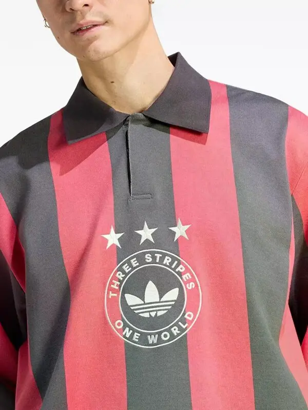 Adidas Striped-pattern Polo Shirt